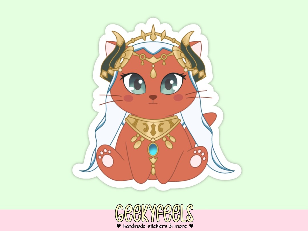 NILOU Sticker Genshin Impact Sticker Kawaii Cat Sticker - Etsy Nederland