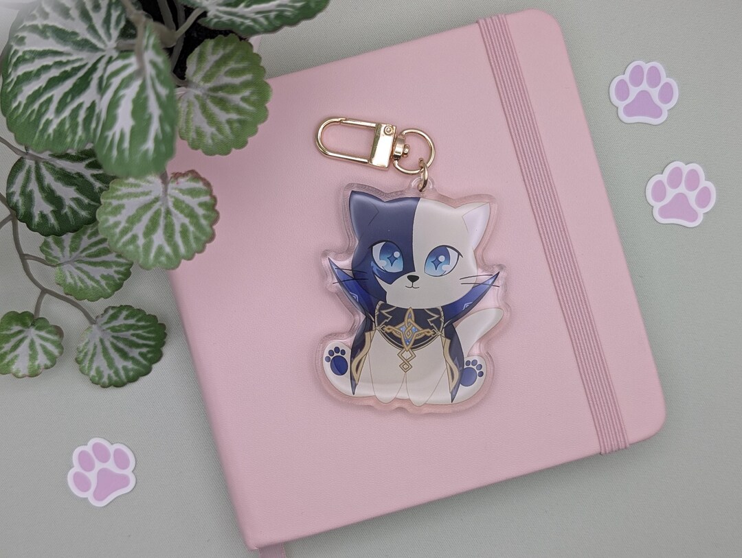 Dainsleif Genshin Impact Keychain: Kawaii Chibi Cat Charm - Etsy