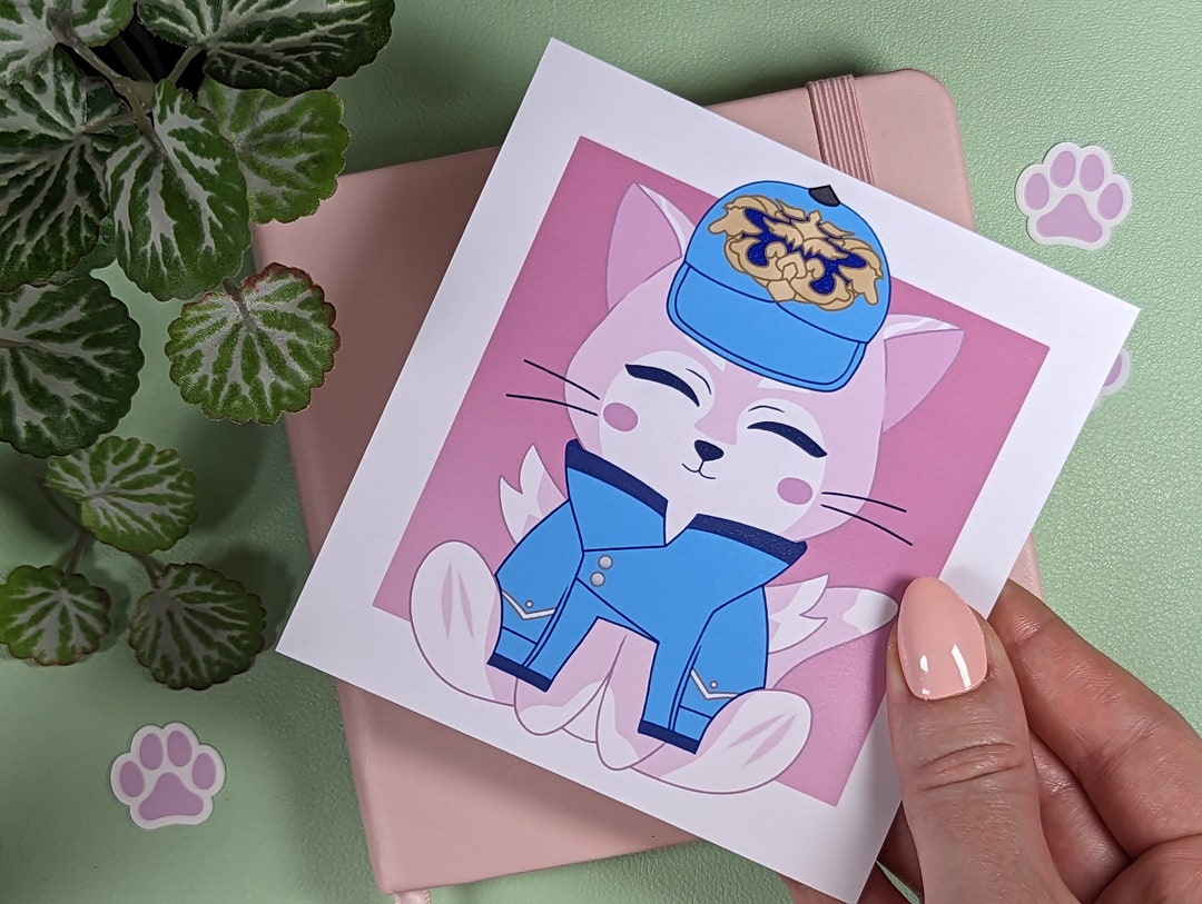 Melusine Cat Art Print: Genshin Impact Chibi Fan Art - Etsy