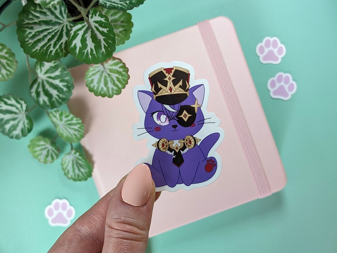 CHEVREUSE Sticker Genshin Impact Sticker Kawaii Cat Sticker - Etsy