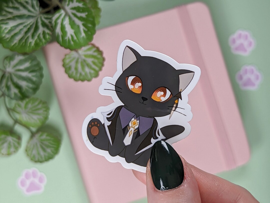 ZHONGLI Sticker, Genshin Impact Sticker, Kawaii Cat Sticker Gift for ...