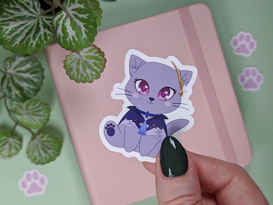 Keqing Cat Sticker: Genshin Auswirkungen Kawaii Chibi Vinyl Sticker ...