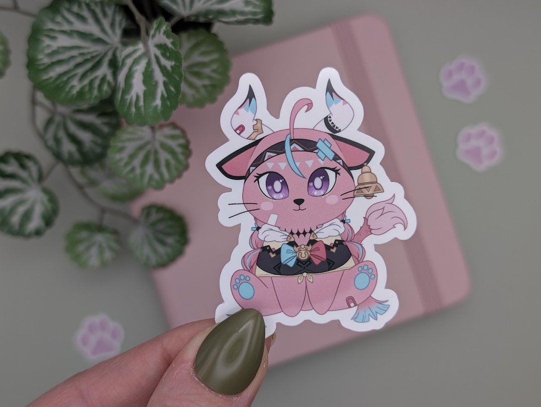 Varesa Genshin Impact Sticker: Kawaii Chibi Cat, Waterproof Vinyl - Etsy