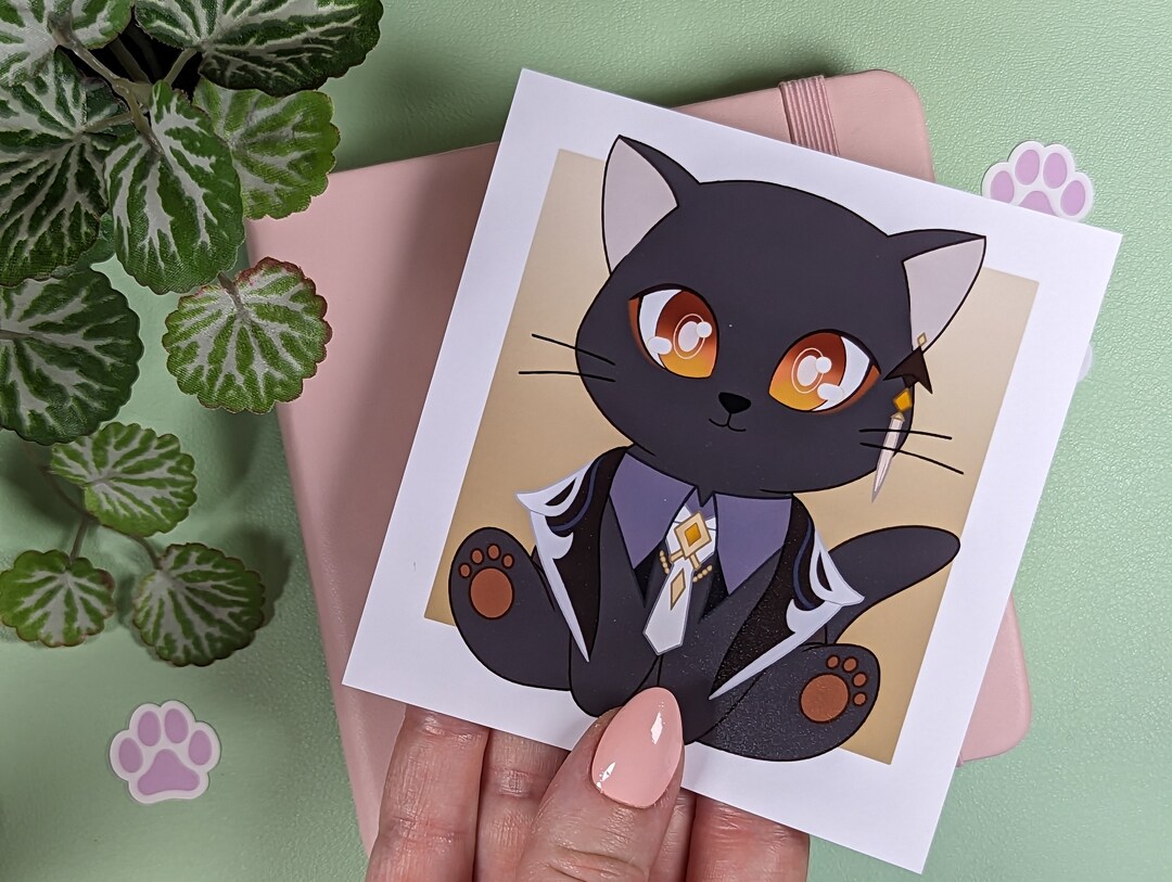 ZHONGLI Art Print, Genshin Impact Poster, Cute Wall Decor Card, Mini ...