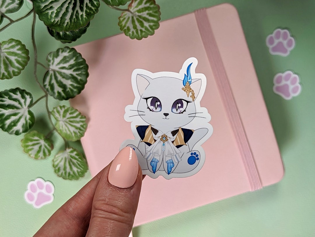 NEUVILLETTE Sticker, Genshin Impact Sticker, Kawaii Cat Sticker Gift ...