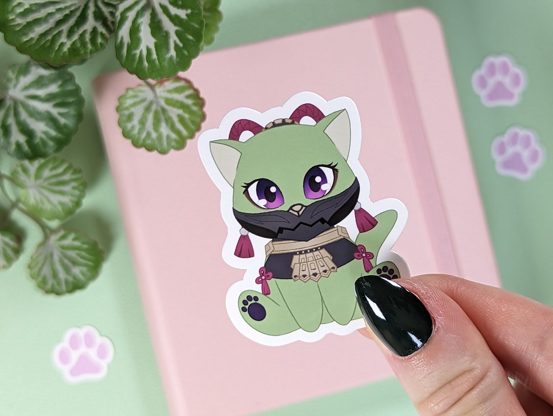 KUKI SHINOBU Sticker, Genshin Impact Sticker, Kawaii Cat Sticker Gift ...