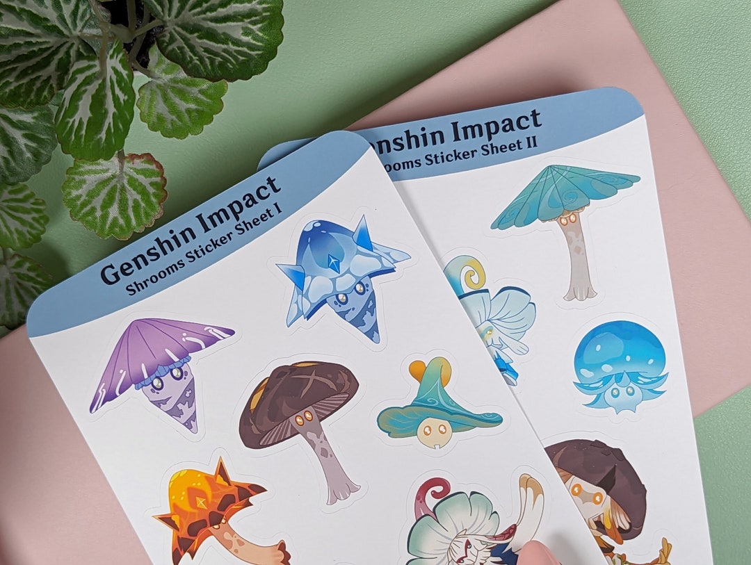 MUSHROOM BEASTS Genshin Impact Sticker Sheet, Kawaii Sticker Sheet ...