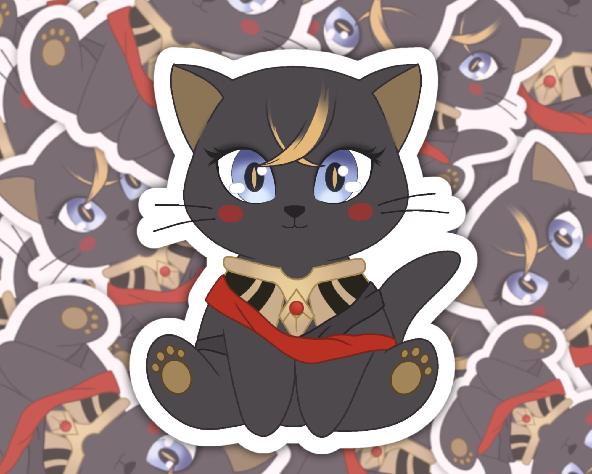 DEHYA Sticker Genshin Impact Sticker Kawaii Cat Sticker - Etsy UK