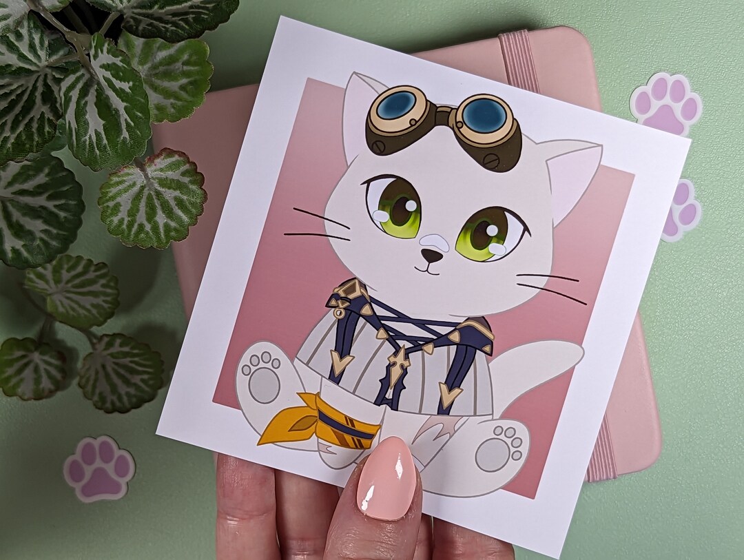 Bennett Genshin Impact Art Print: Kawaii Chibi Cat Fan Art - Etsy
