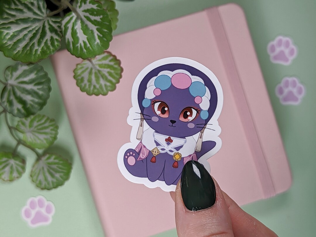 Yun Jin Genshin Kitty Sticker: Chibi Anime Cat, Waterproof Vinyl - Etsy