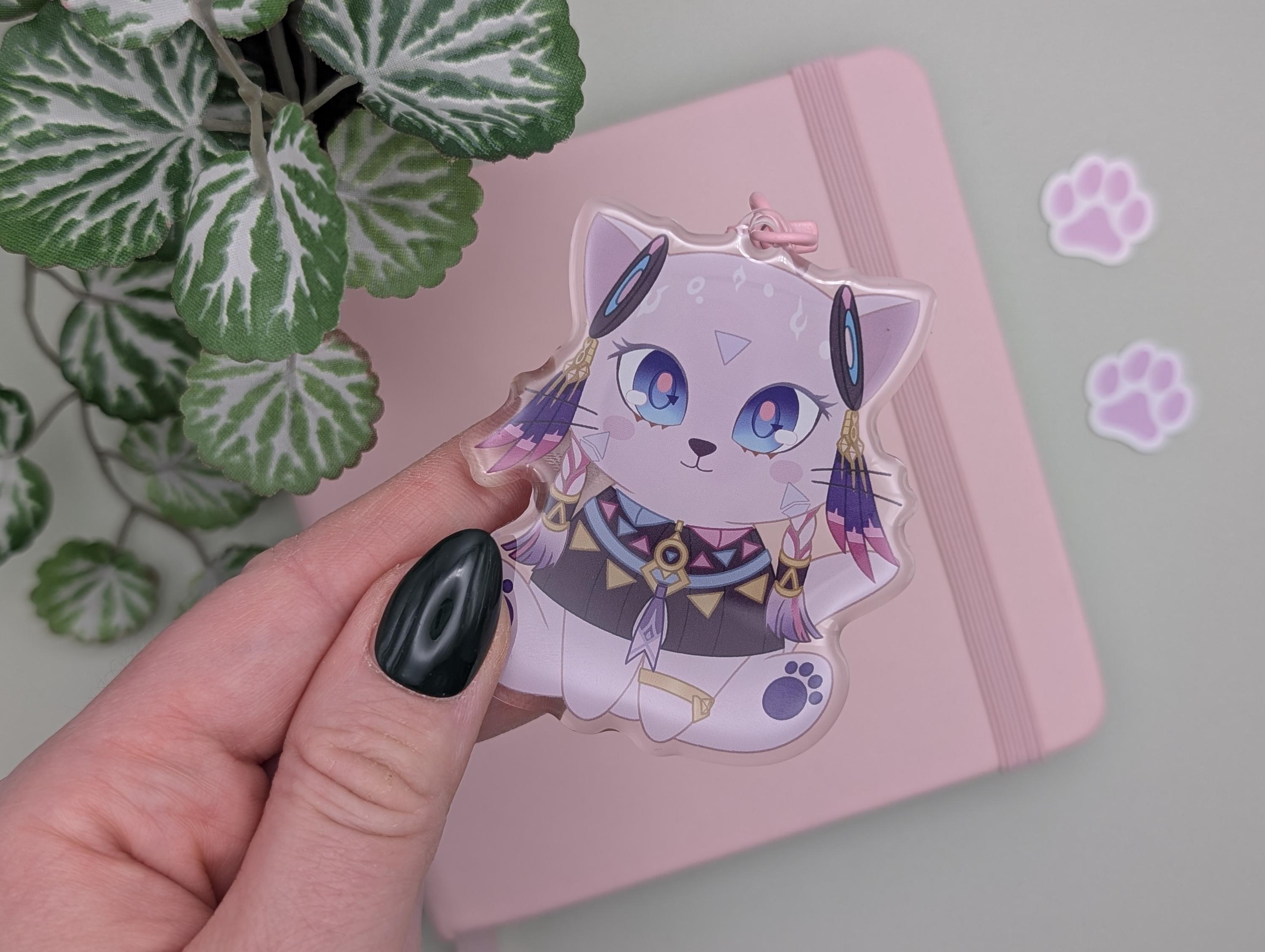 Citlali Genshin Impact Keychain: Kawaii Chibi Cat Acrylic Charm - Etsy