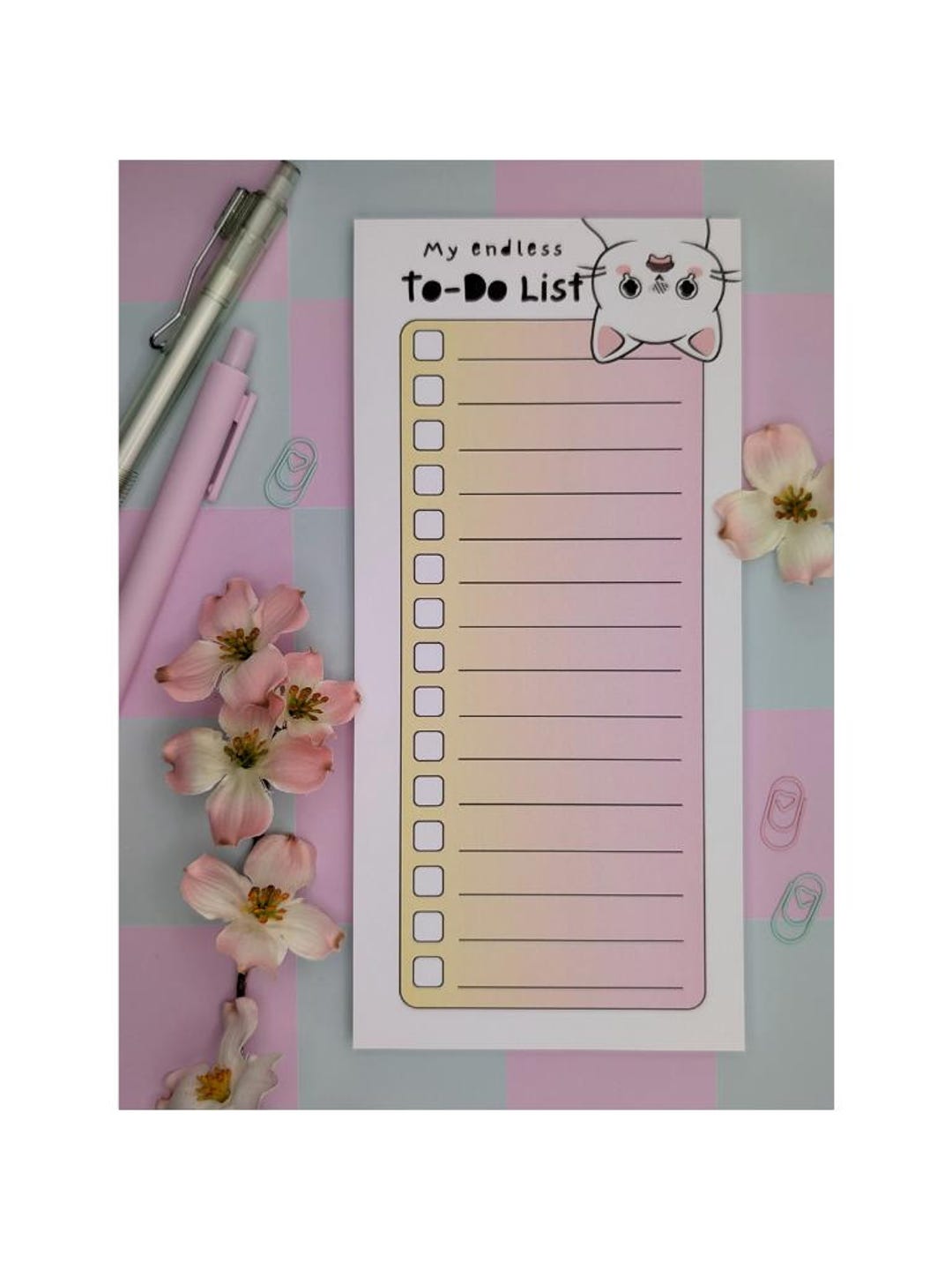 Funny Cat To-do List, Notepad, Memo Pad: Kawaii Stationery (50 Sheets ...