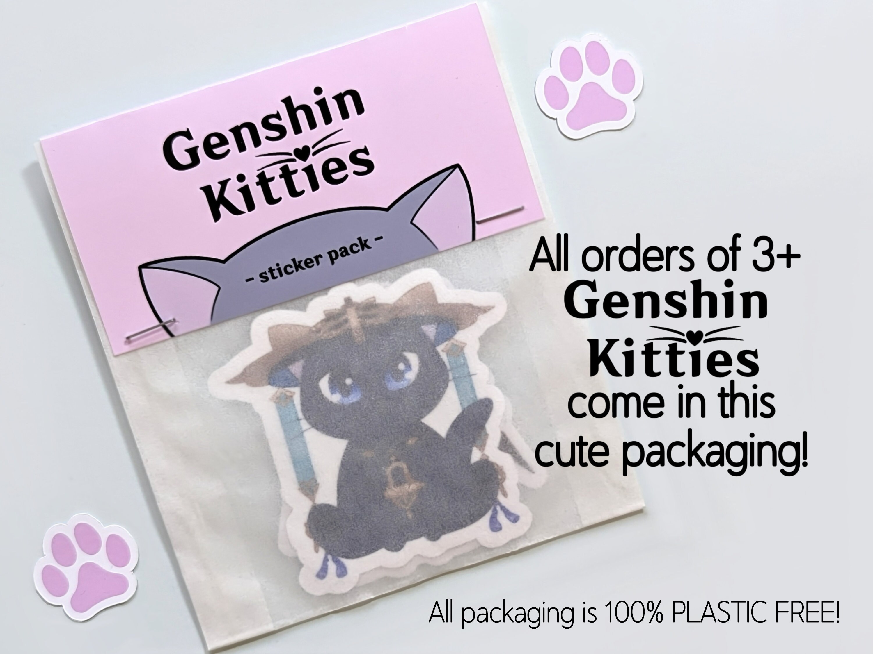 LYNEY Sticker Genshin Impact Sticker Kawaii Cat Sticker Gift - Etsy