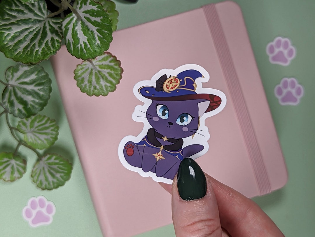 MONA Sticker, Genshin Impact Sticker, Kawaii Cat Sticker Gift for Anime ...
