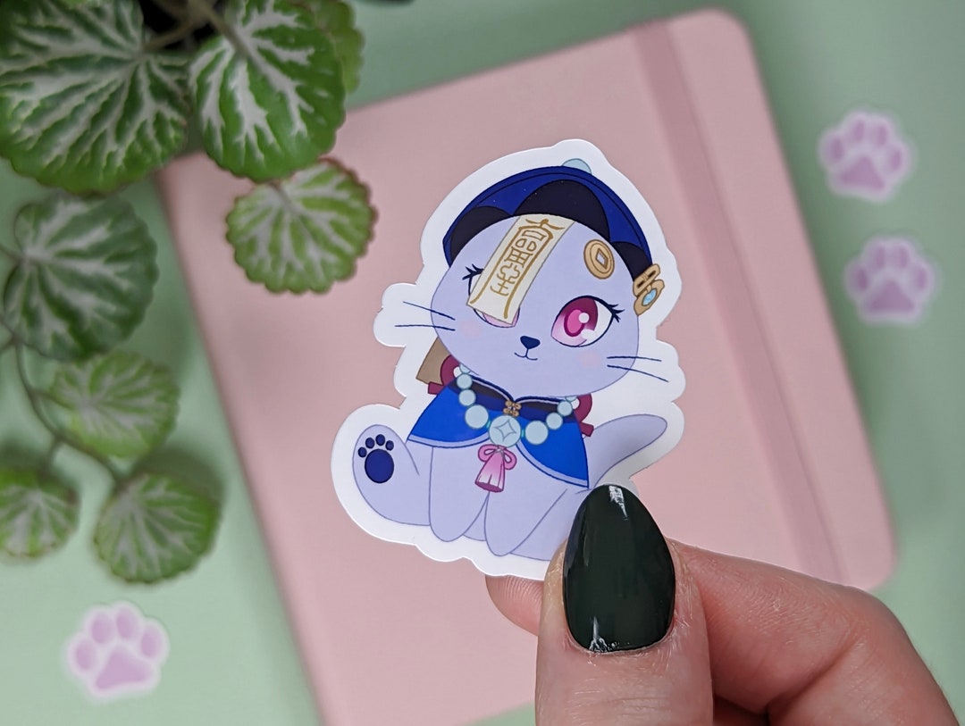Qiqi Genshin Impact Kitty Sticker: Kawaii Chibi Vinyl Waterproof Decal ...