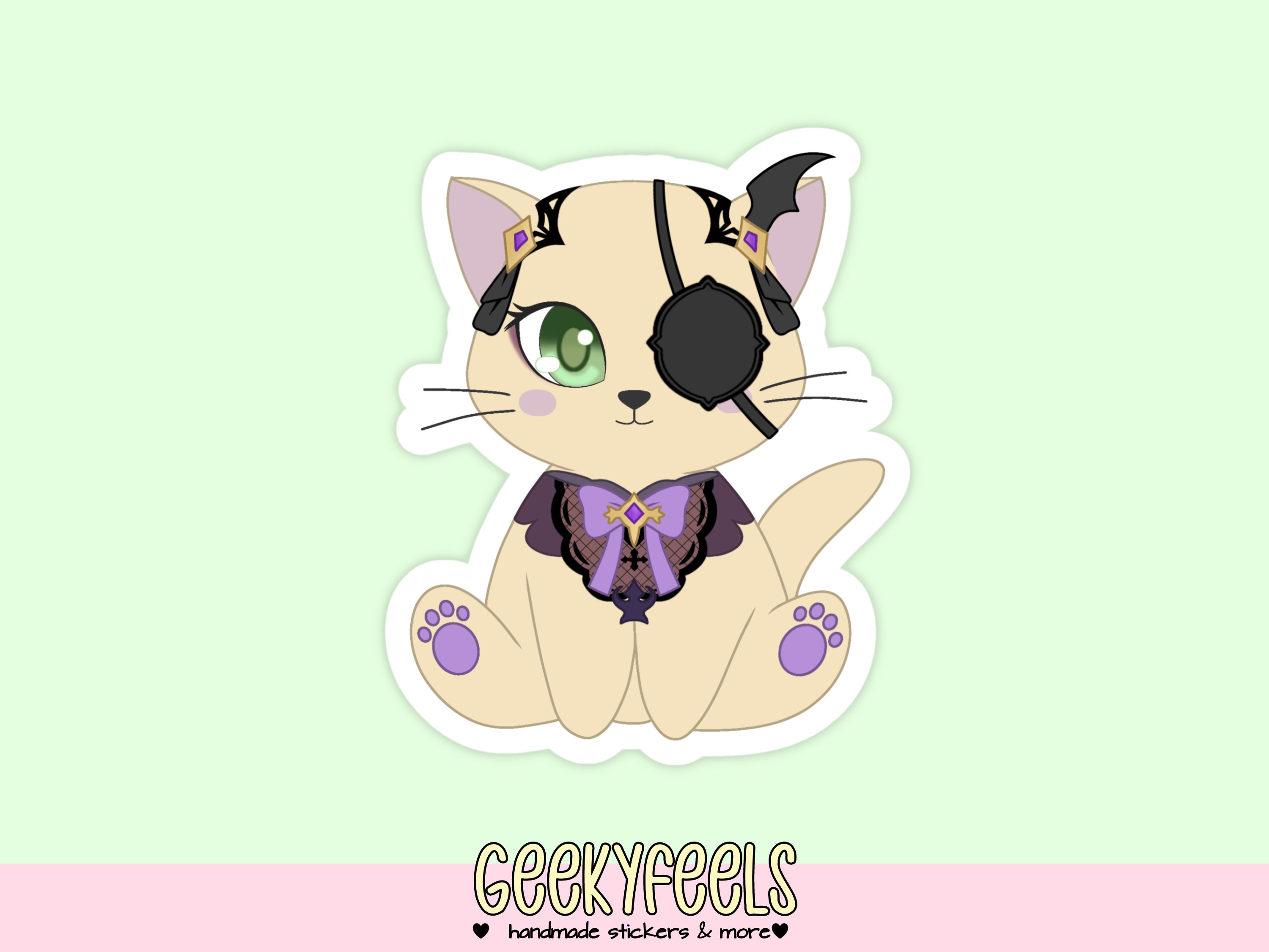FISCHL Sticker Genshin Impact Sticker Kawaii Cat Sticker - Etsy
