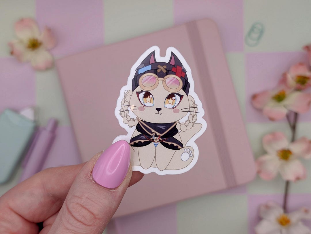 Jahoda Cat Sticker: Genshin Impact Chibi Waterproof Vinyl Decal - Etsy