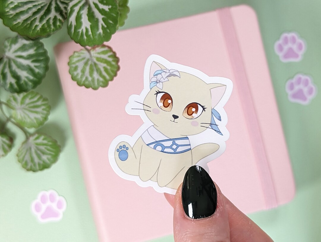 Lumine Genshin Impact Sticker: Kawaii Chibi Cat, Waterproof Vinyl - Etsy