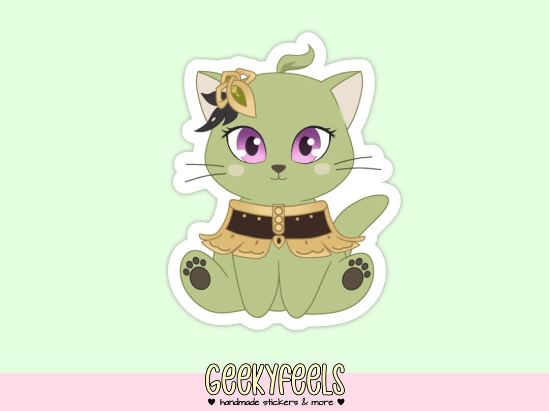 COLLEI Sticker Genshin Impact Sticker Kawaii Cat Sticker - Etsy
