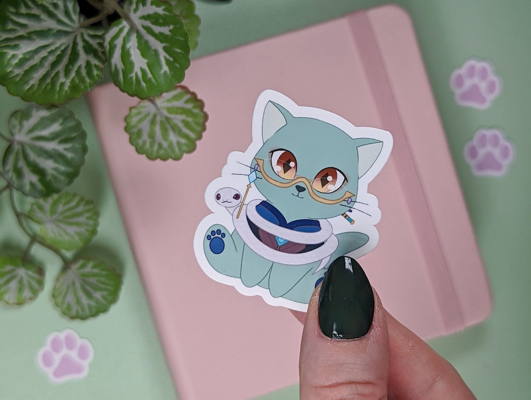 BAIZHU Sticker, Genshin Impact Sticker, Kawaii Cat Sticker Gift for ...