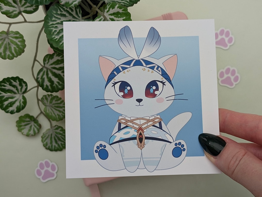 MUALANI Genshin Impact Cat Art Print: Chibi Anime Fan Art - Etsy Australia