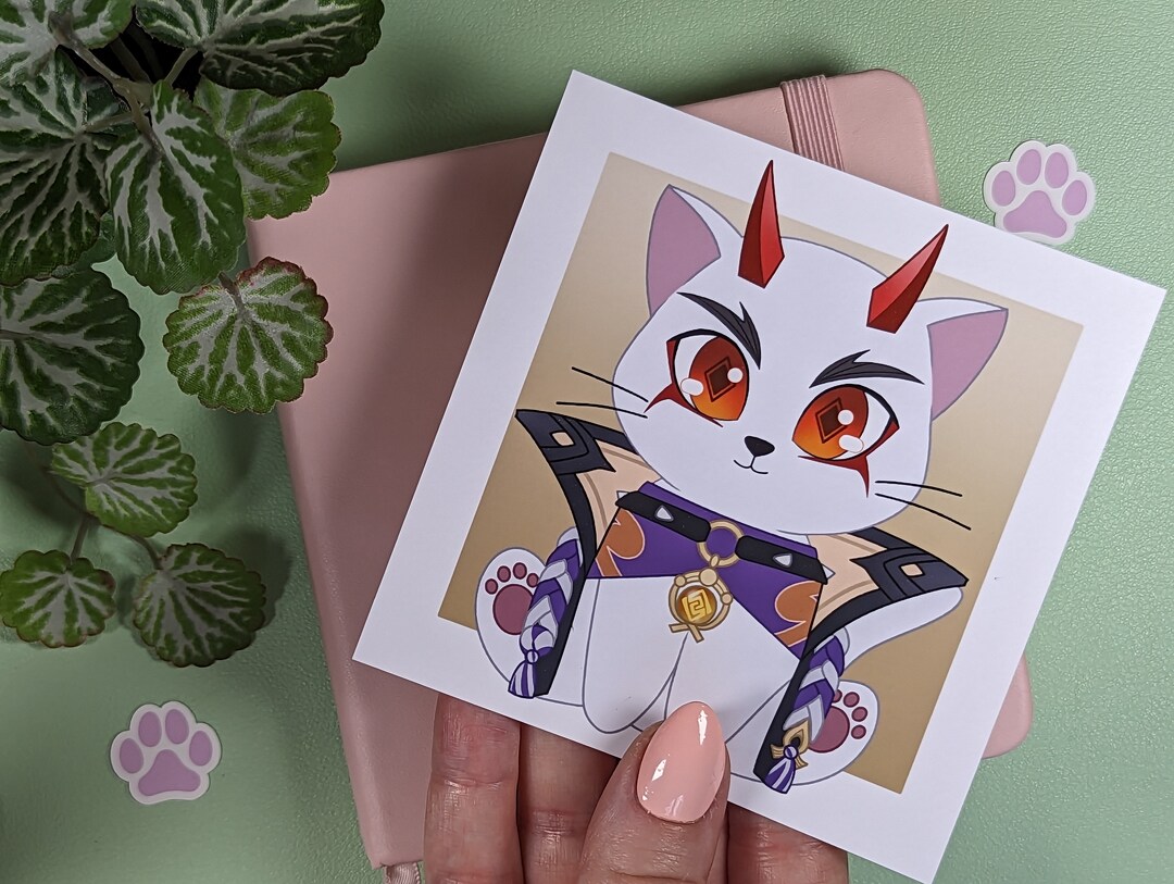 ARATAKI ITTO Art Print, Genshin Impact Poster, Cute Wall Decor Card ...