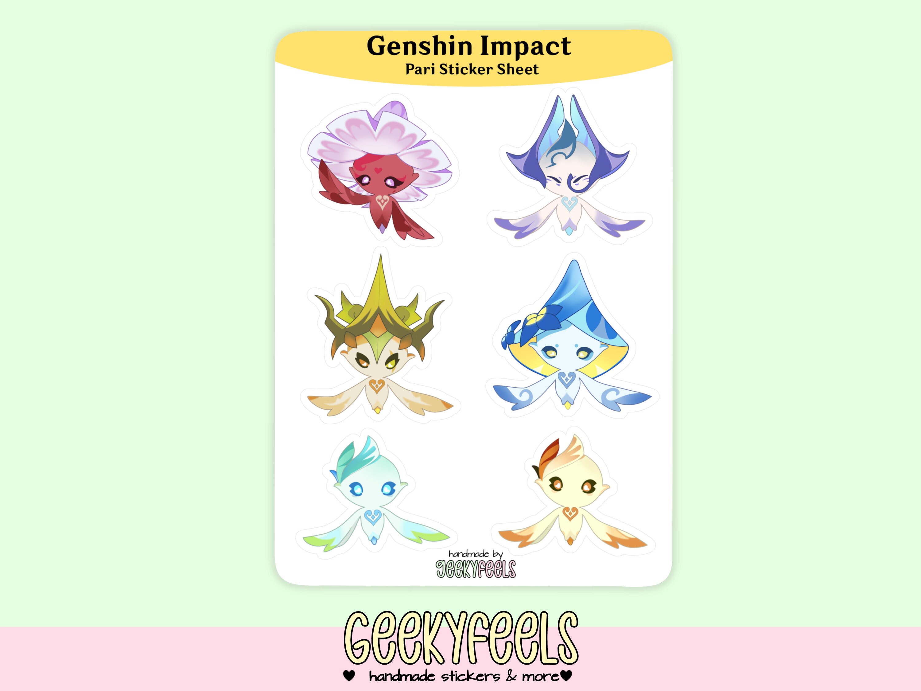 PARI Genshin Impact Sticker Sheet Kawaii Sticker Sheet - Etsy Hong Kong