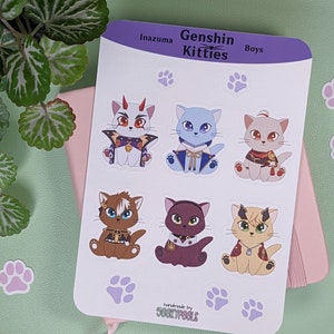INAZUMA GENSHIN CAT Sticker Sheet Set, Inazuma Characters, Genshin ...