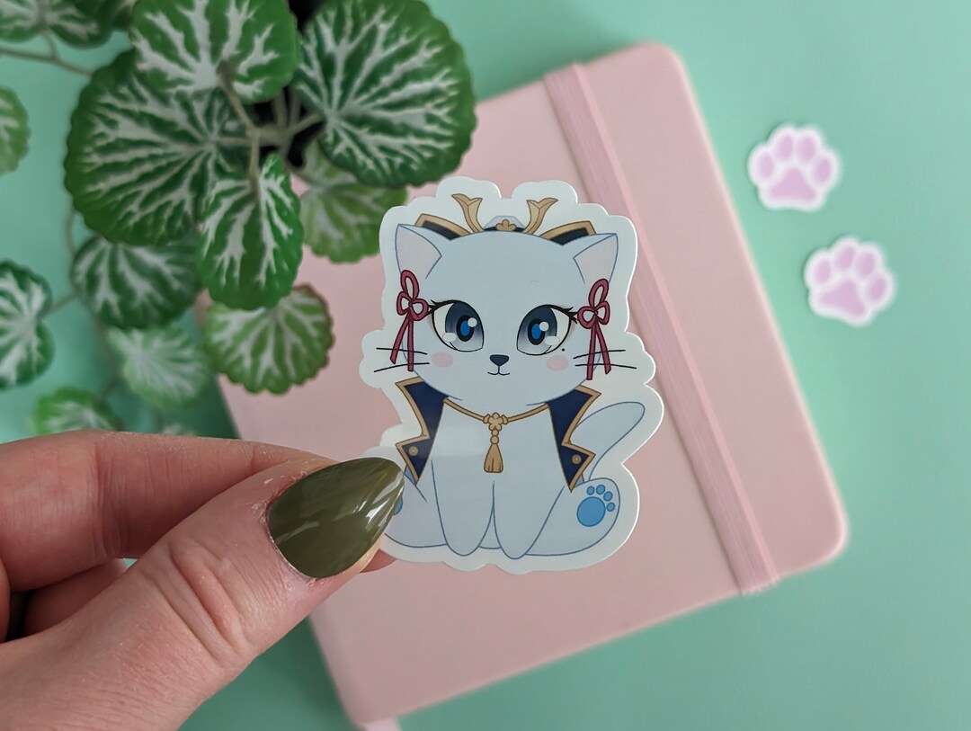 AYAKA KAMISATO Sticker, Genshin Impact Sticker, Kawaii Cat Sticker Gift ...
