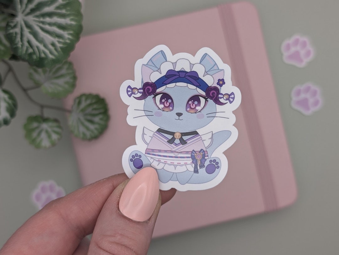 Mizuki Genshin Impact Kitty Sticker: Kawaii Chibi Vinyl, Waterproof - Etsy