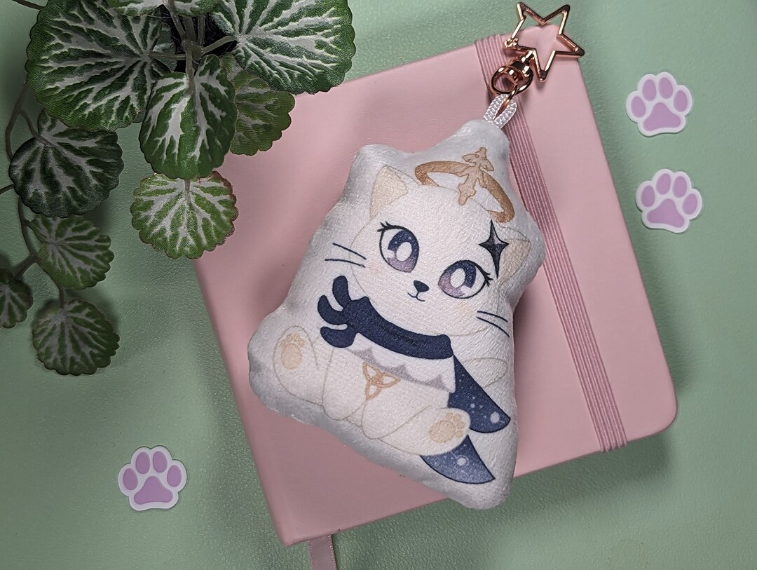 PAIMON Plush Keychain, Genshin Impact Merch, Kawaii Cat Charm, Cute ...
