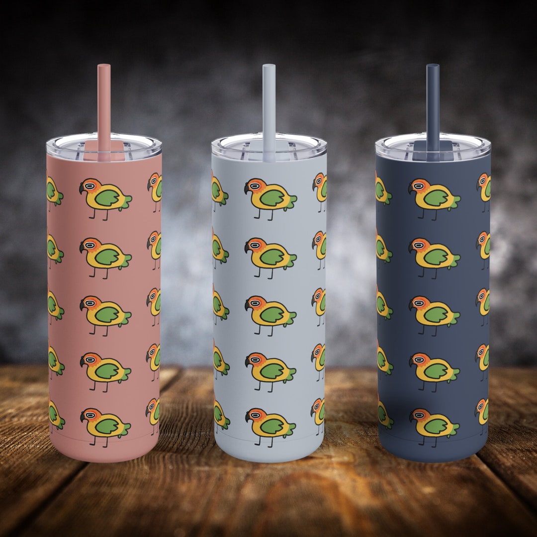 Silly Sun Conure Themed Maars Maker Skinny Matte Tumbler, 20oz, Pet Sun Conure Insulated Tumbler ...