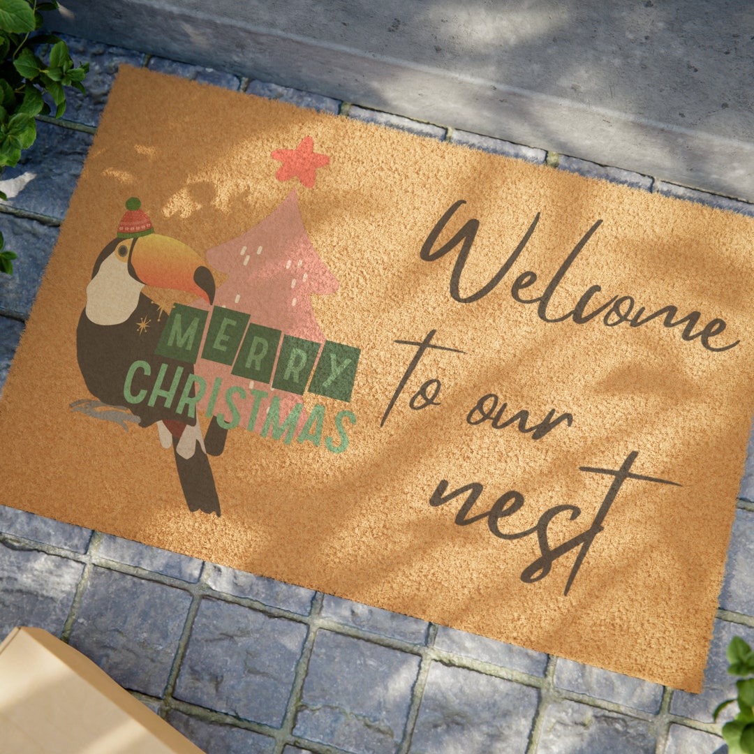 Toucan Welcome to Our Nest Winter Doormat, Xmas Toucan Gift, Pet Toucan ...