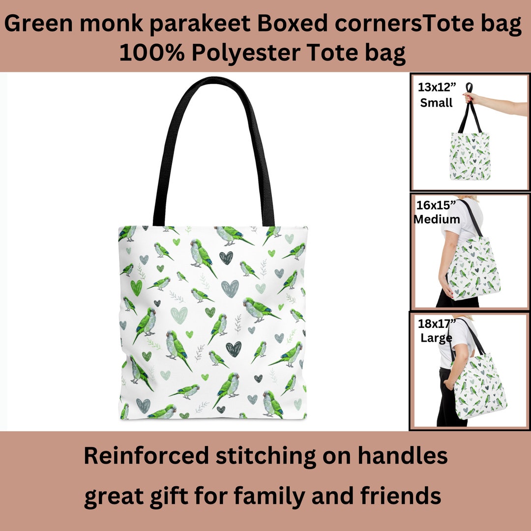 Monk Parakeet Tote, Quaker Parrot Design Bug, Quaker Parrot Gift Design ...
