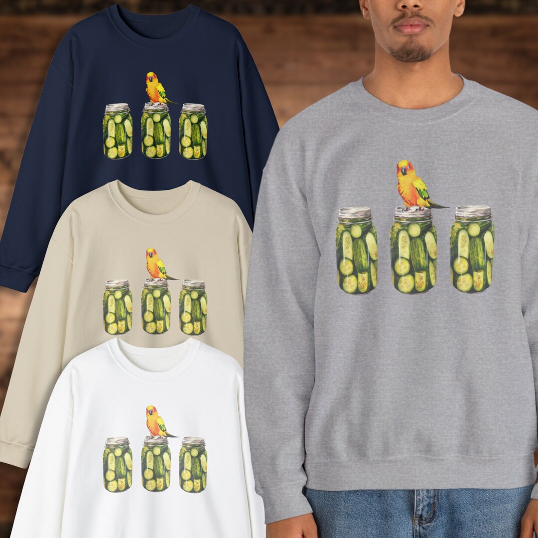 Silly Sun Conure Pickle Jar Sweatshirt, Gift for Sun Conure Owner, Sun ...