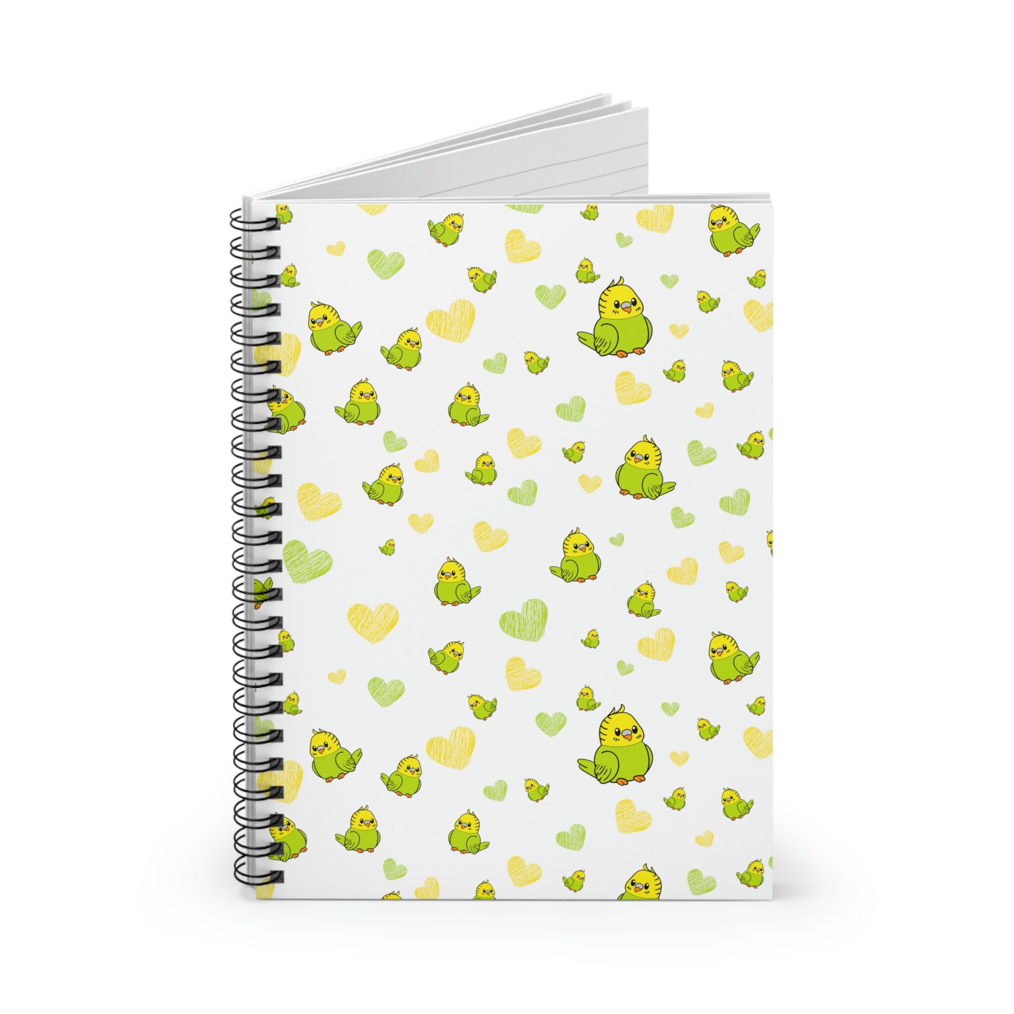 Green Parakeet Spiral Notebook Ruled Line, Green Budgie Journal ...