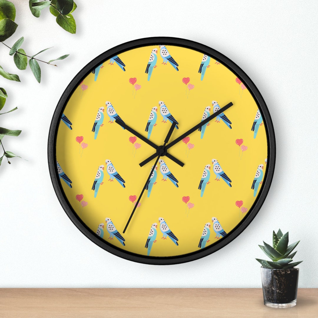 Blue Parakeet Wall Clock, Parrot Wall Clock, Pet Parakeet Gift ...