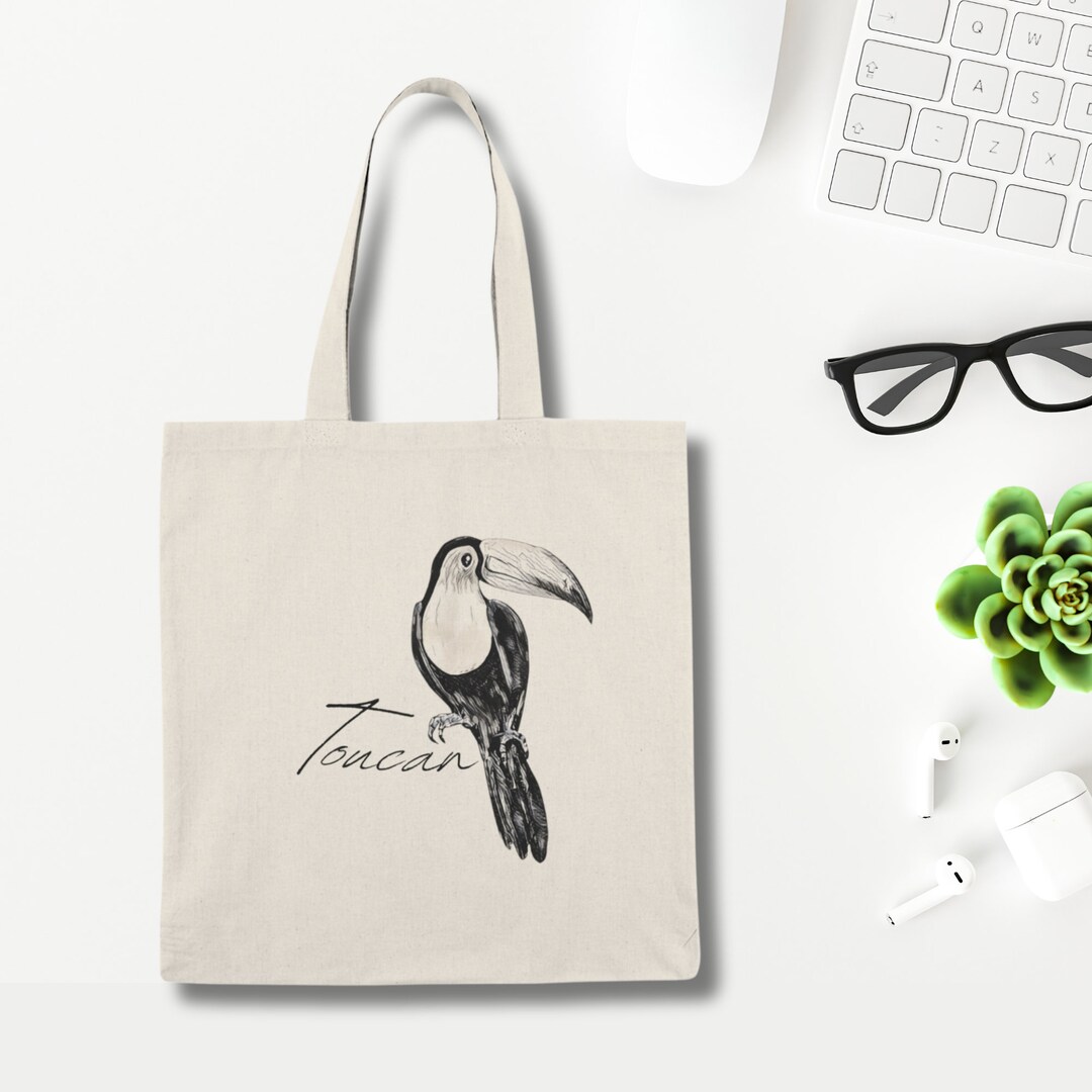 Toucan Natural Tote Bag, Pet Toucan Drowning Style Totes, Christmas ...