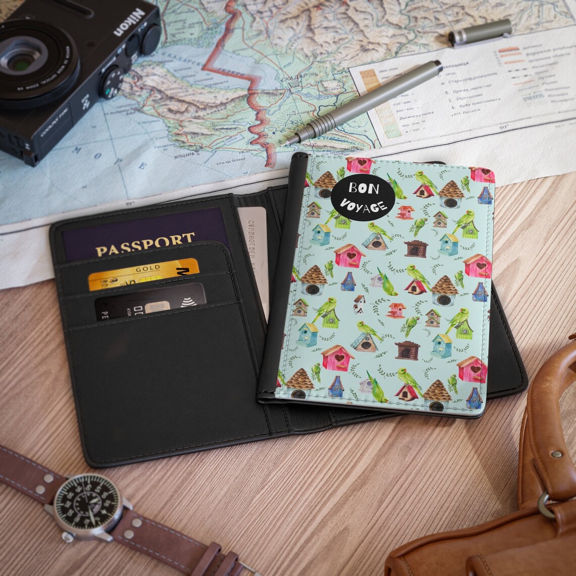 Indian Ringneck Parrot Passport Cover, Pet Indian Ringneck Passbook ...