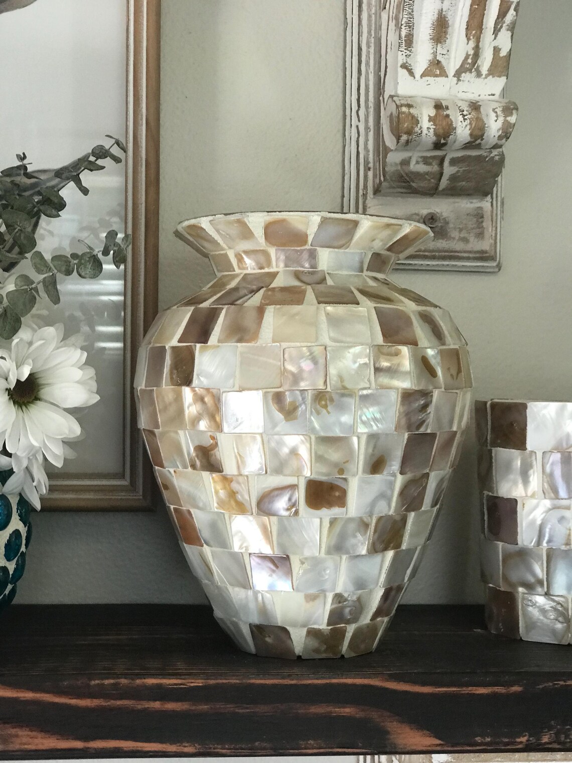 Unique Mother of Pearl Egyptian Style Vase - Etsy