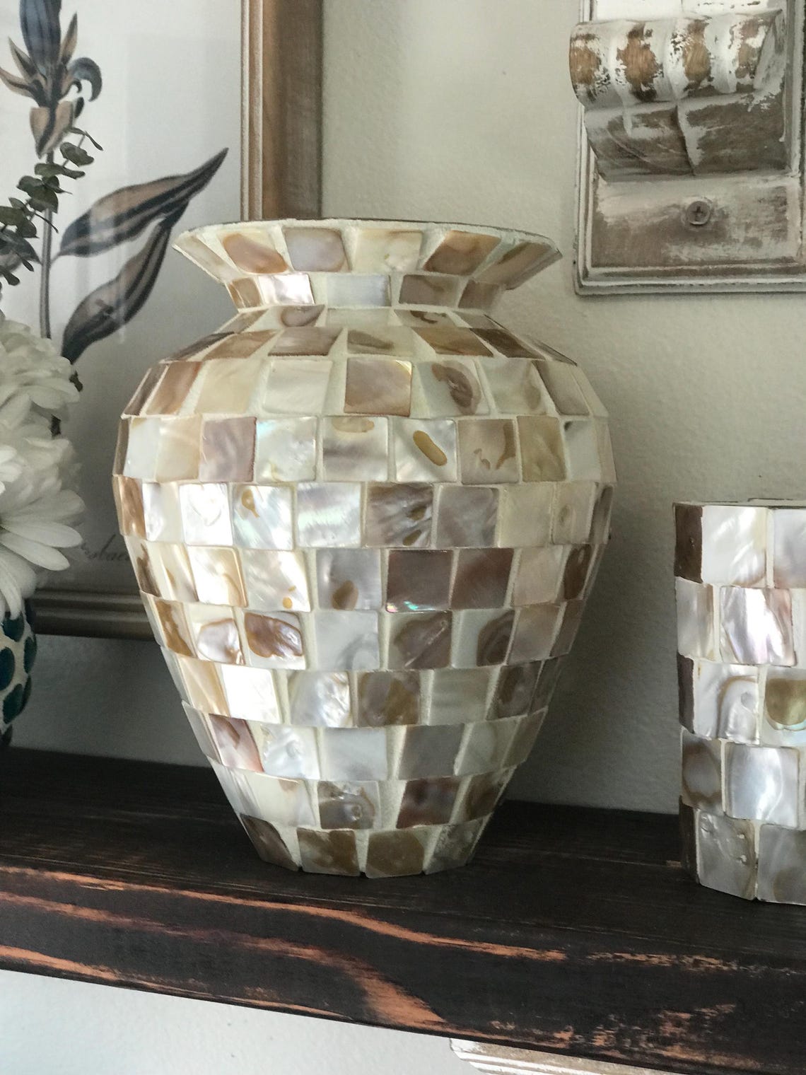 Unique Mother of Pearl Egyptian Style Vase - Etsy