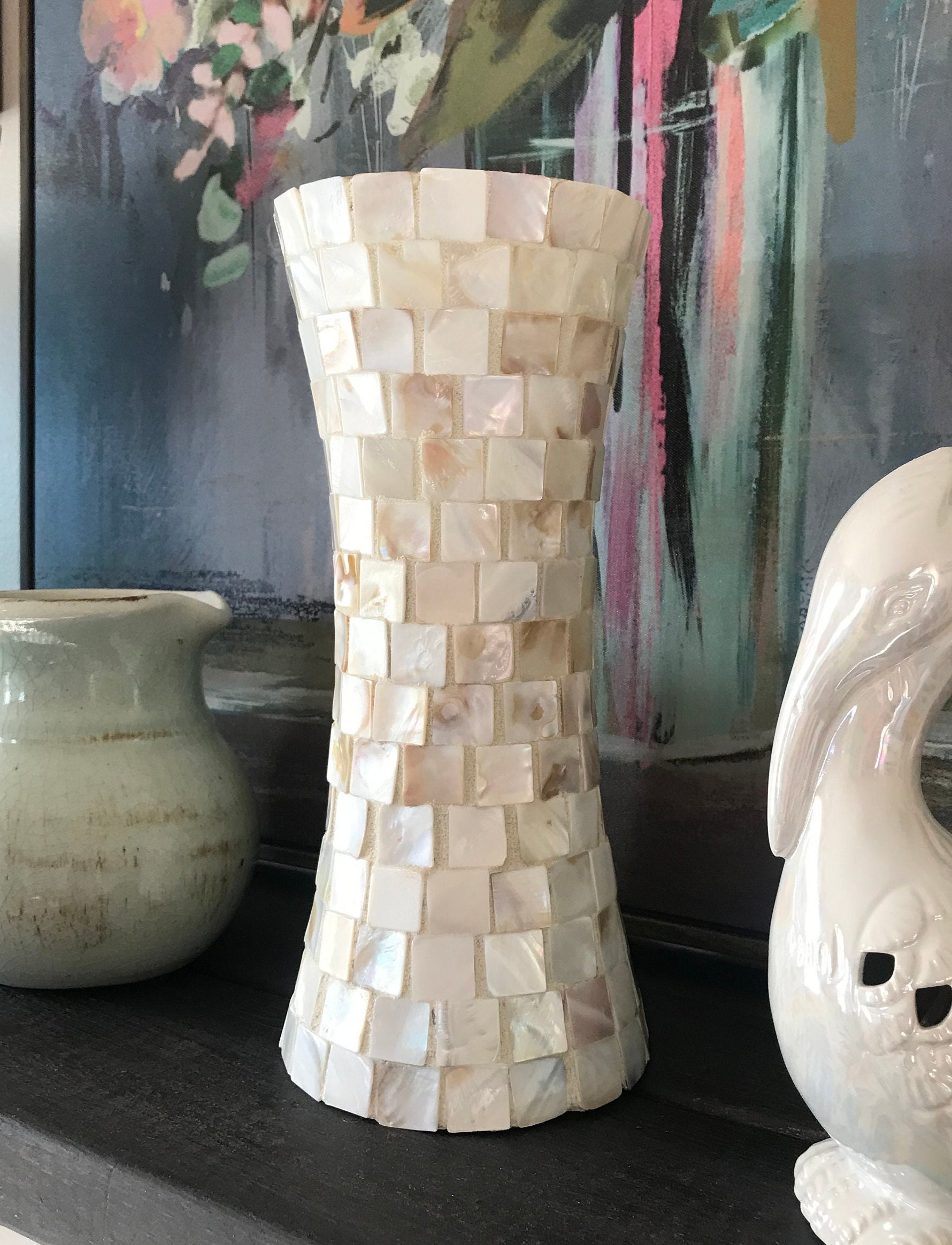 Wedding Gift, Tall Mother of Pearl Vase - Etsy