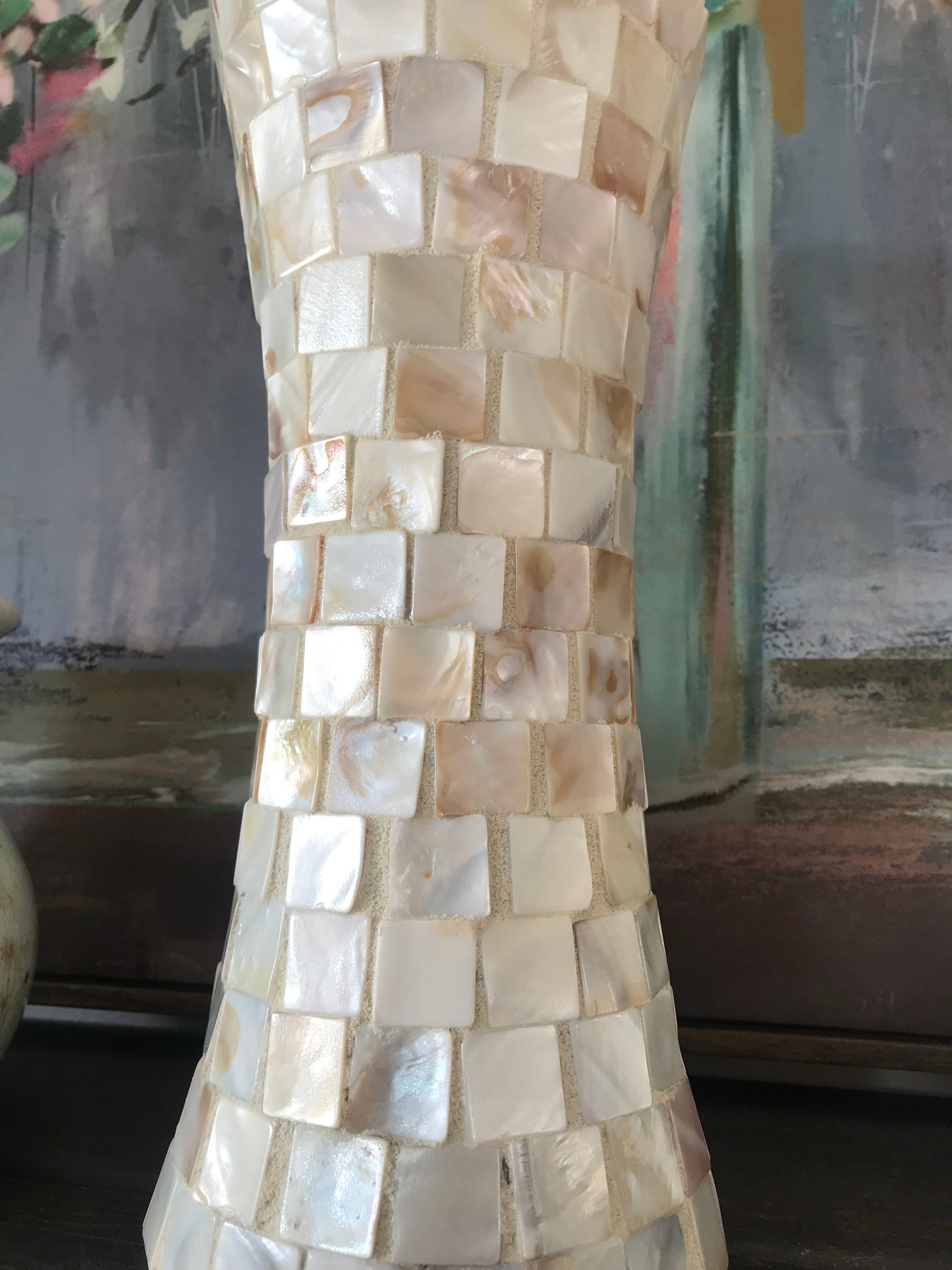 Wedding Gift, Tall Mother of Pearl Vase - Etsy