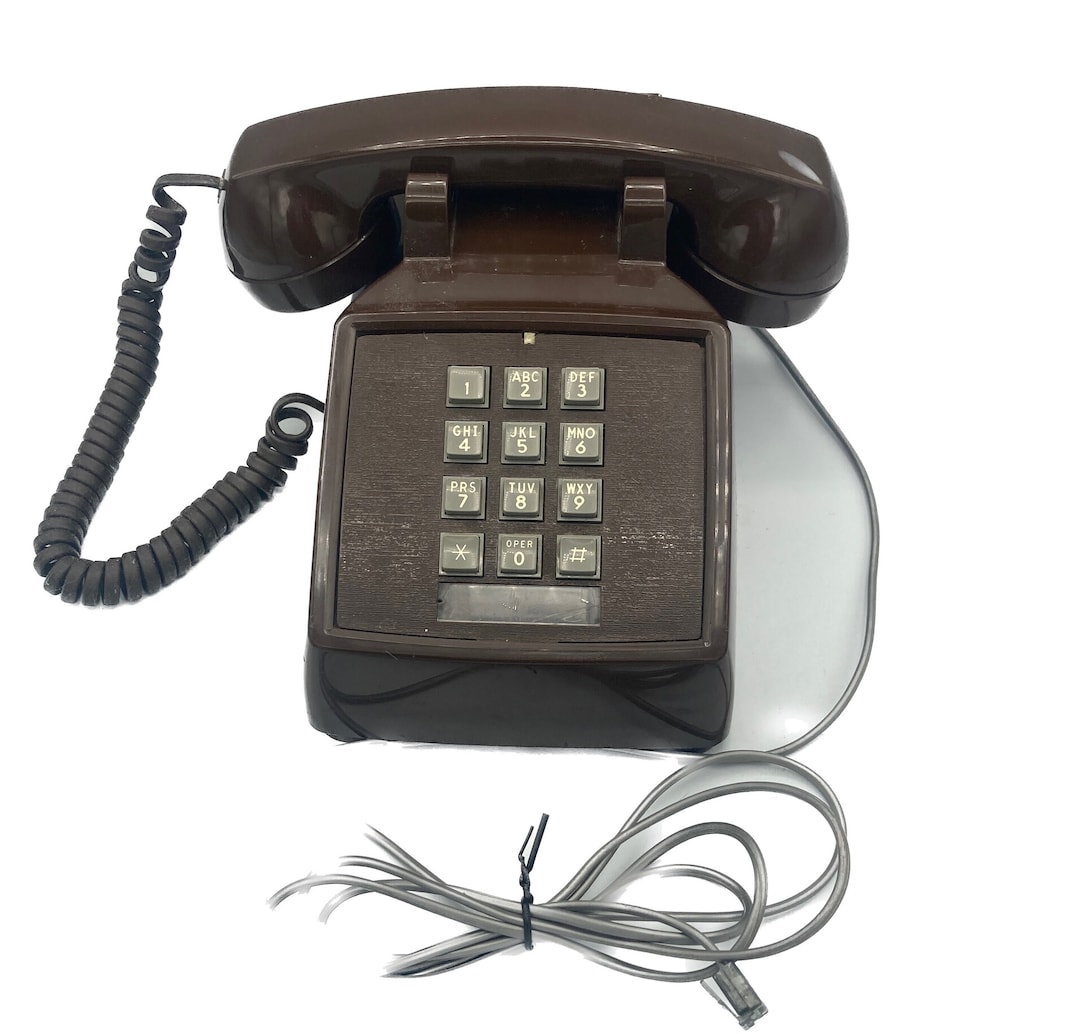 Vintage ITT X Stromberg Touch Tone Push Button Table Telephone, Brown ...