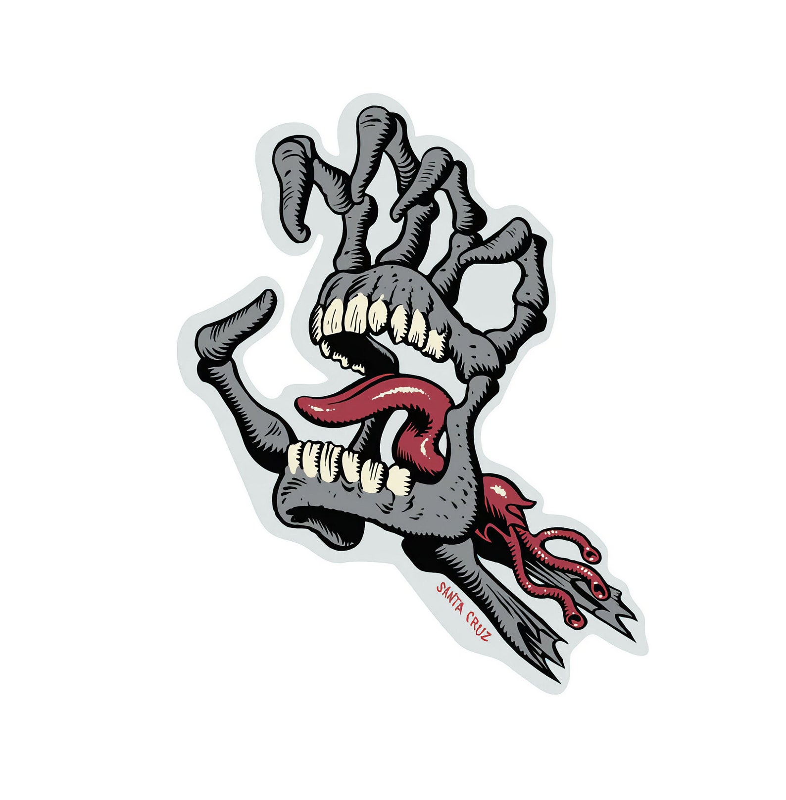 Santa Cruz Bone Hand Skateboard Sticker 5 - Etsy