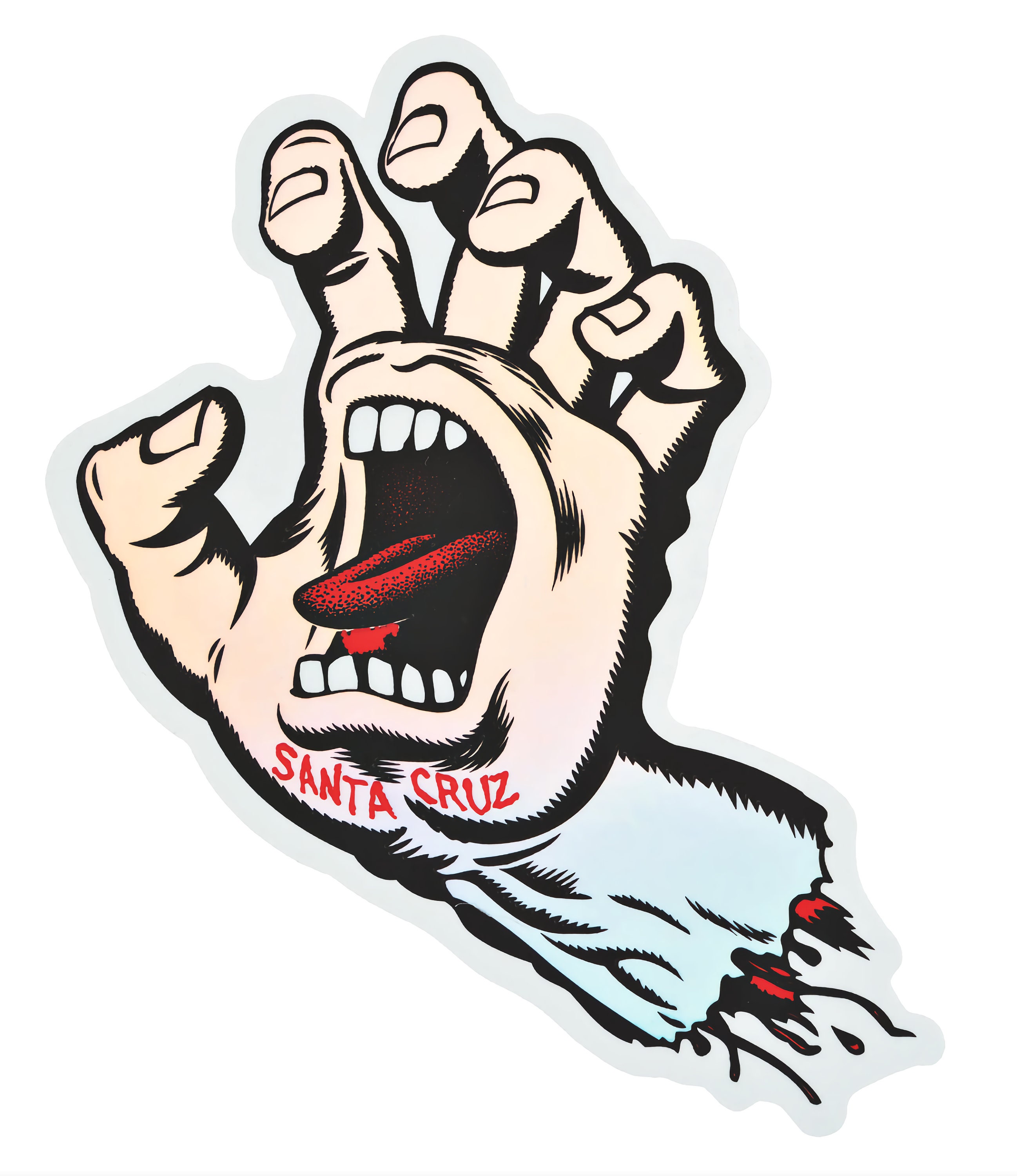 Santa Cruz Screaming Metallic Hand Skateboard Sticker 6.25" - Etsy