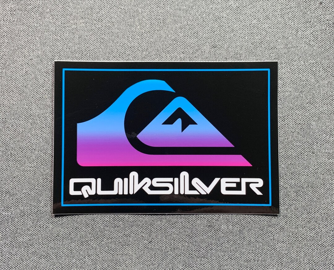 QUIKSILVER Surf Sticker 5" Cyan/black - Etsy