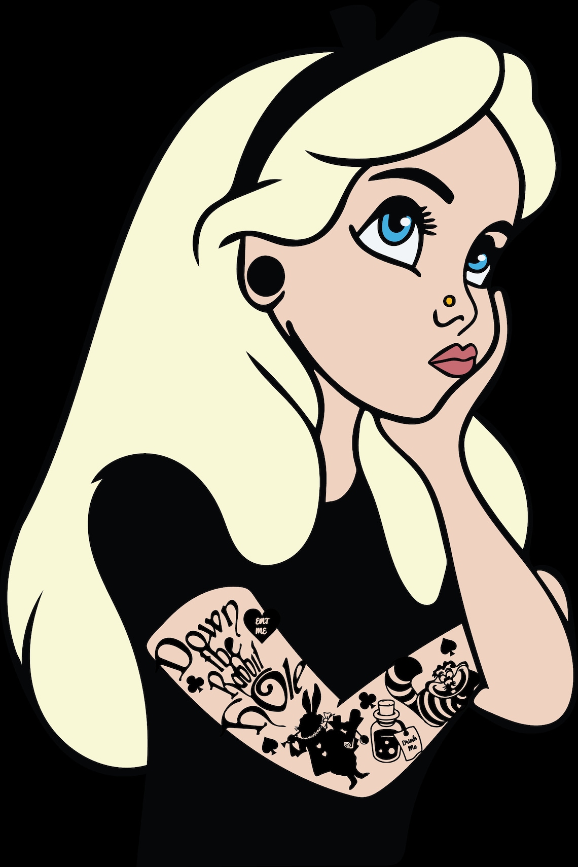 DIGITAL PUNK Alice-in-wonderland PNG Svg Dxf Files - Etsy