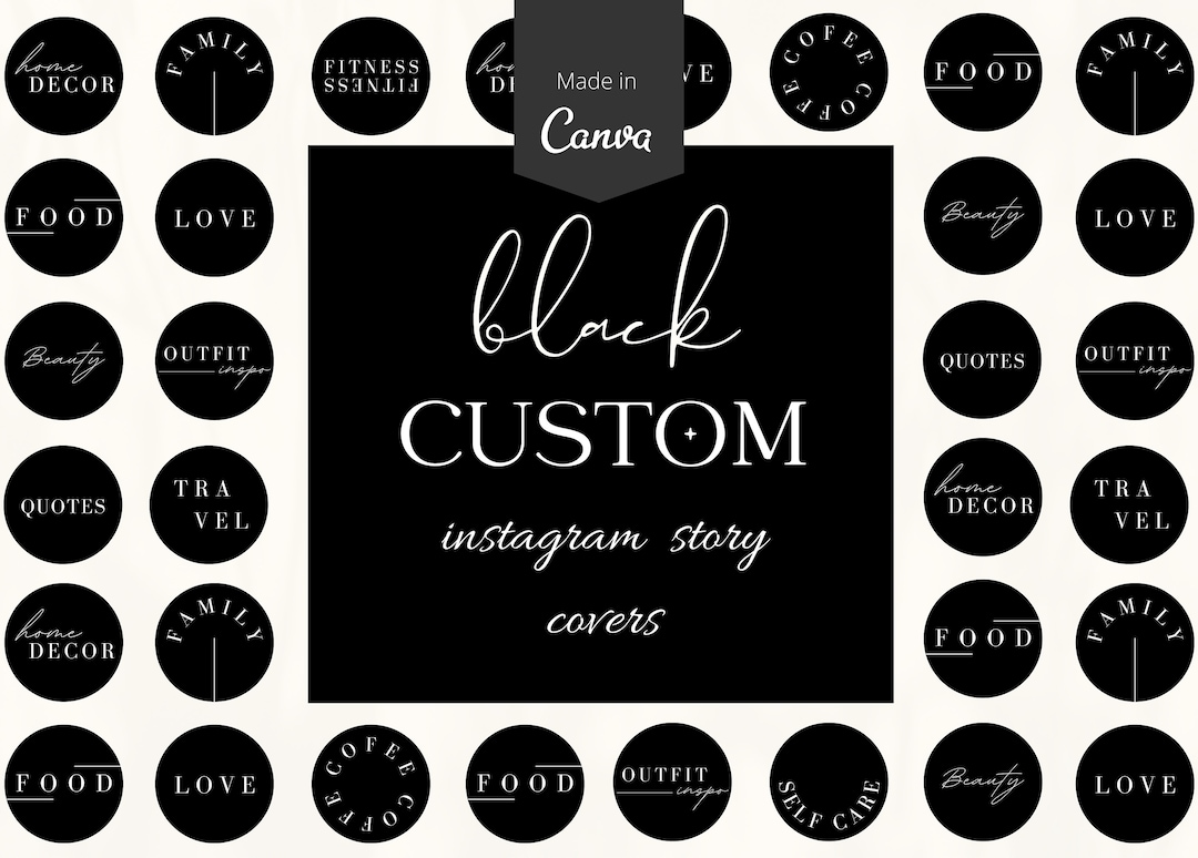 Custom Minimalist Highlight Covers for Instagram, Canva Templates ...