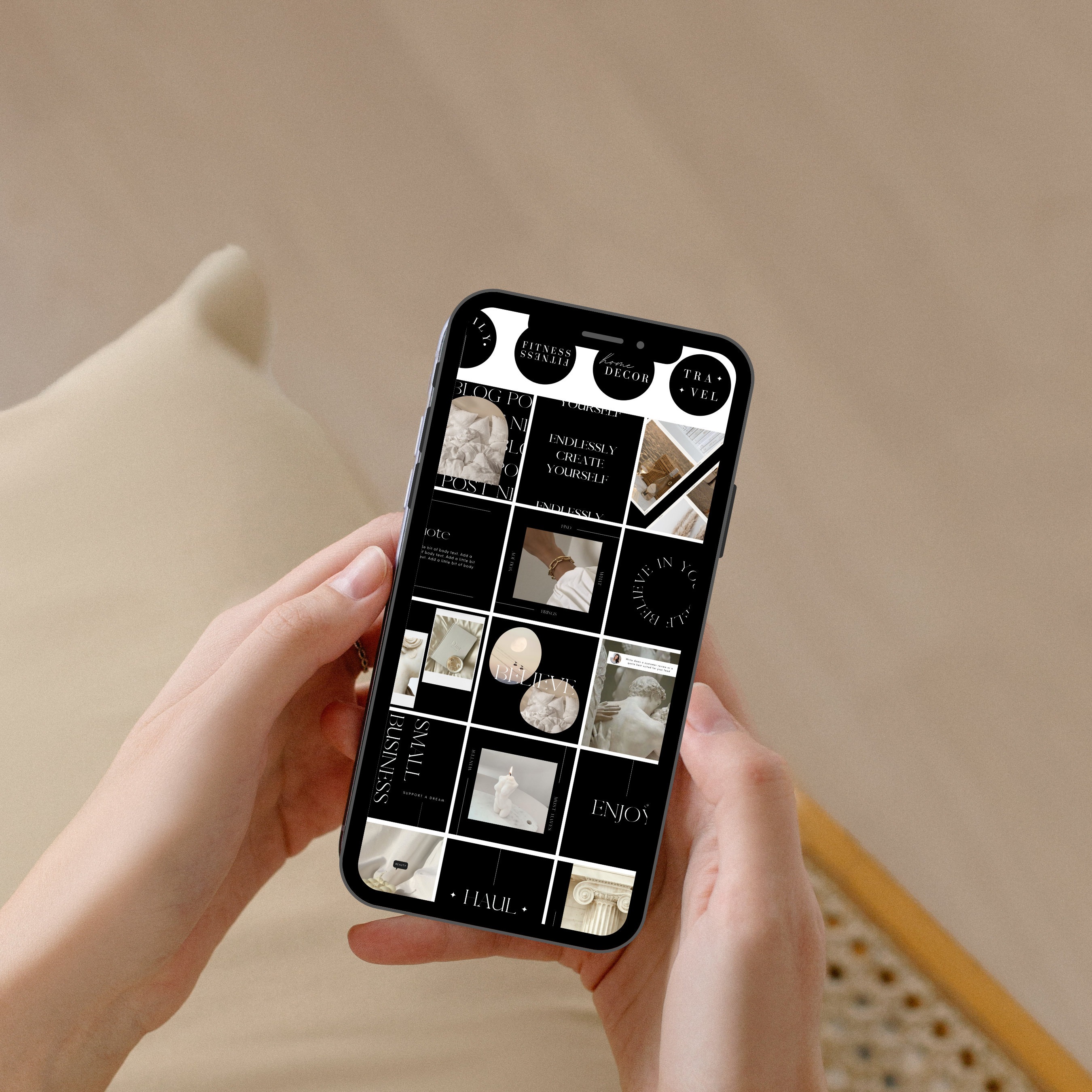 Black Instagram Post Templates - Engagement Booster, Canva Templates ...